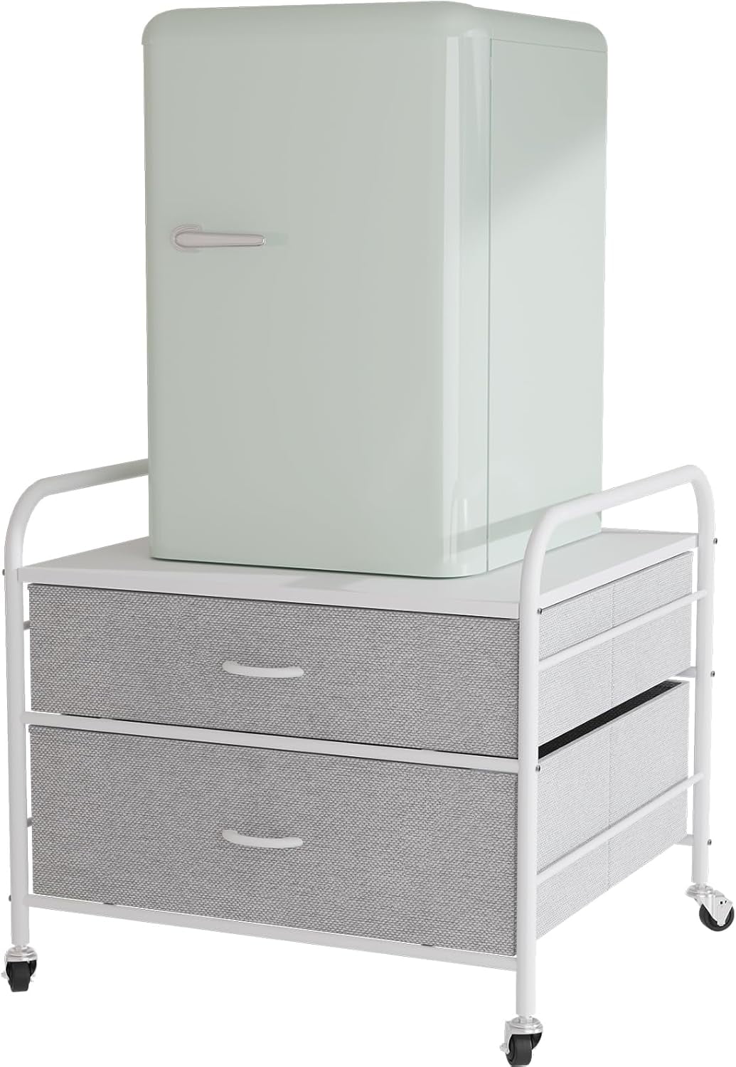 Mini Fridge Stand, Fridge Stand with 2 Large Fabric Drawers, 120LBS ...