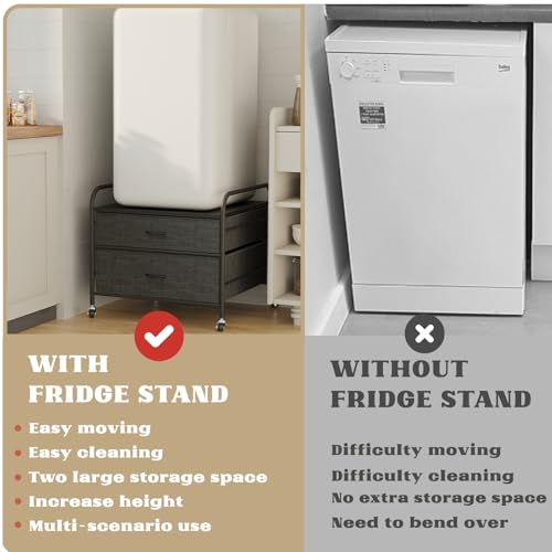 Mini Fridge Stand, Fridge Stand with Storage, 120LBS Mini Fridge Table ...