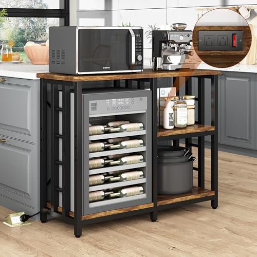 Mini Fridge Stand with Power Outlet, Mini Fridge Stand, Microwave Oven ...