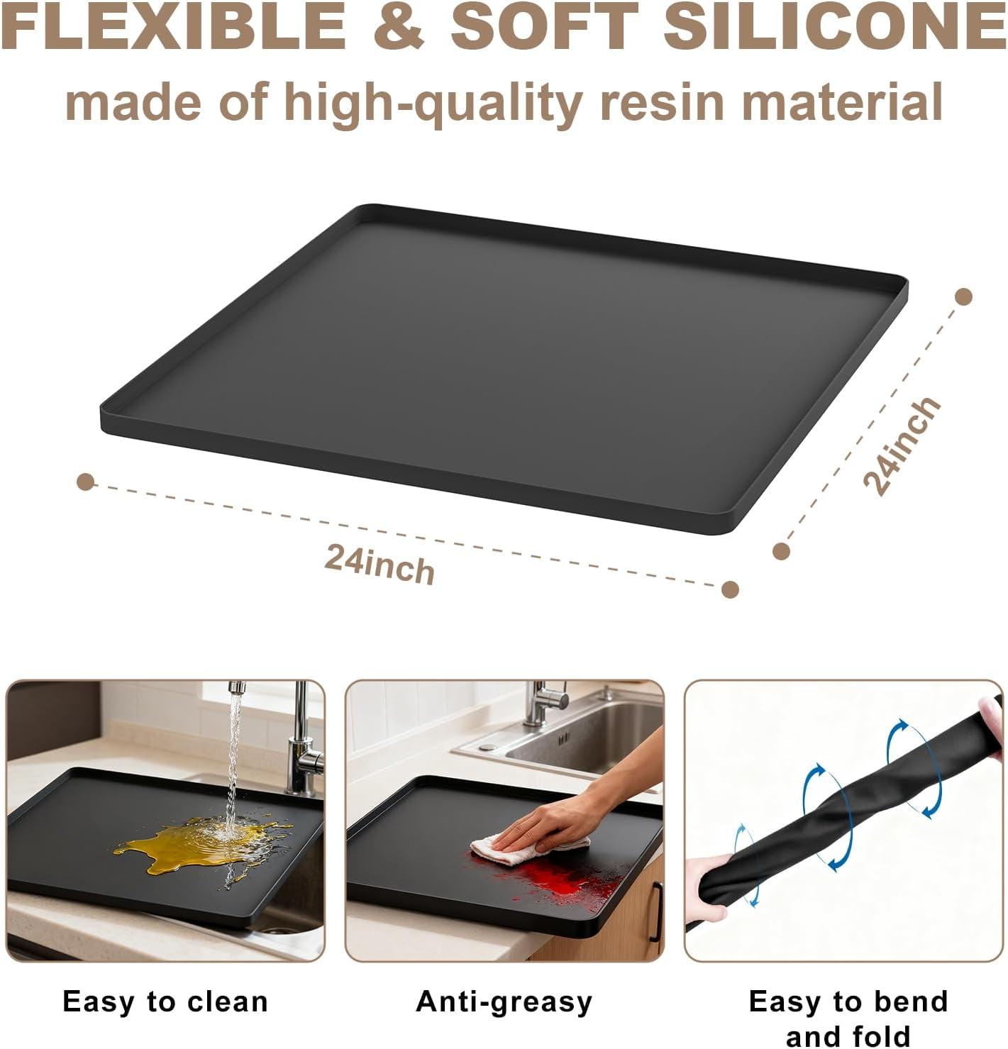 Mini Fridge Stand with Silicone Drip Tray Mat, Adjustable Height 9"-10. ...