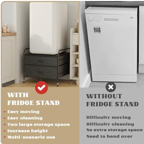 Mini Fridge Stand, Fridge Stand with Storage, 120LBS Mini Fridge Table ...
