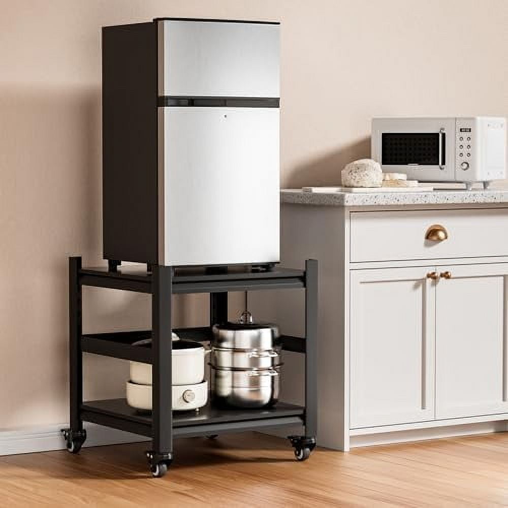 Mini Fridge Stand with Storage,Heavy Duty Mobile Mini Fridge Shelf with ...