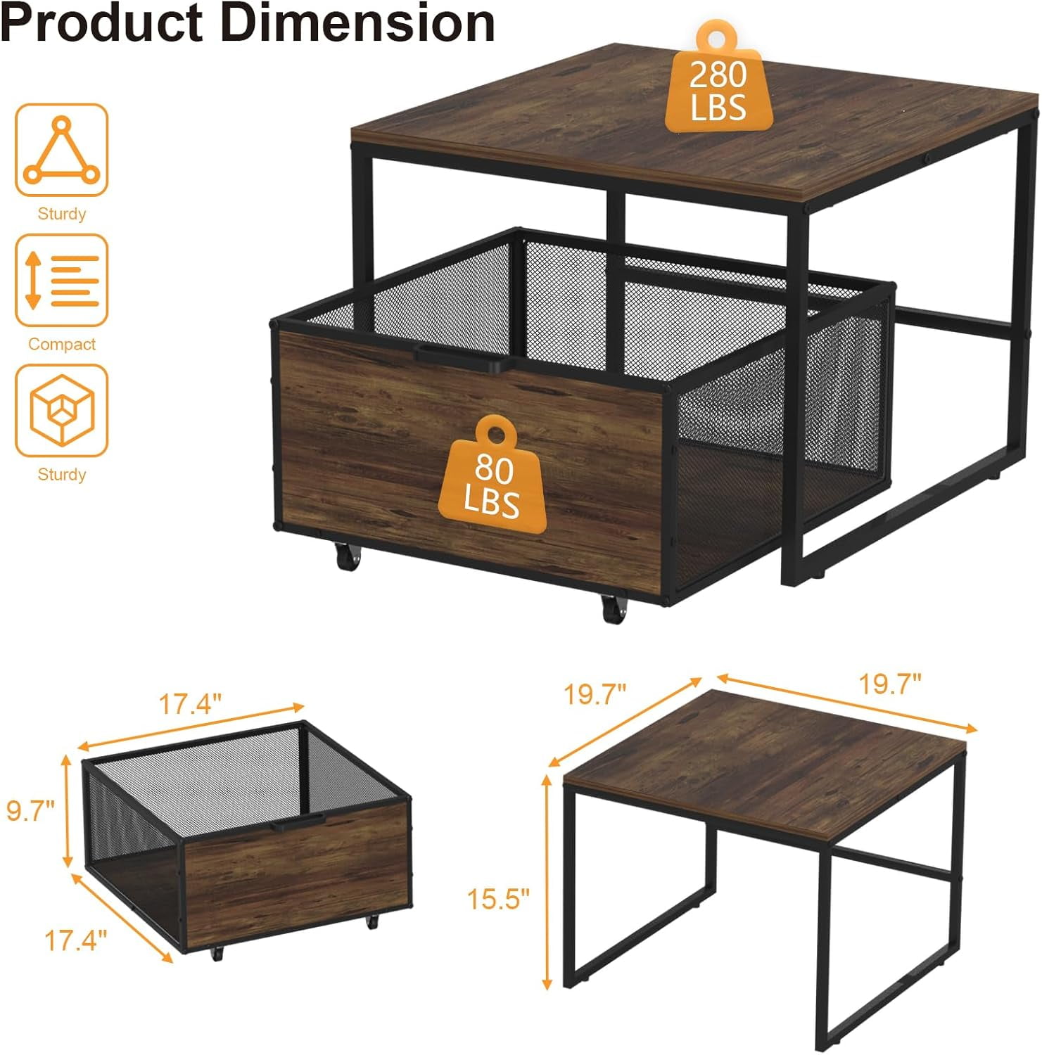 Mini Fridge Stand with Storage, Heavy Duty Refrigerator Stand with ...