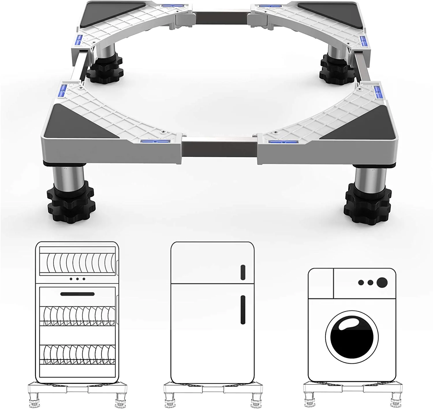 Mini Fridge Stand Washing Machine Base Stand, with 4 Heavy Duty ...