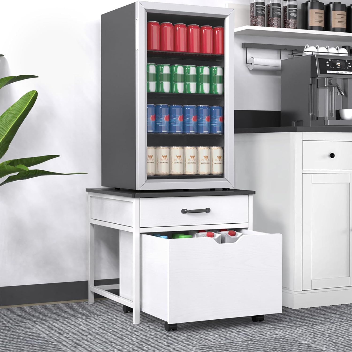 Mini Fridge Stand with Storage, Heavy Duty Mini Fridge Table with ...