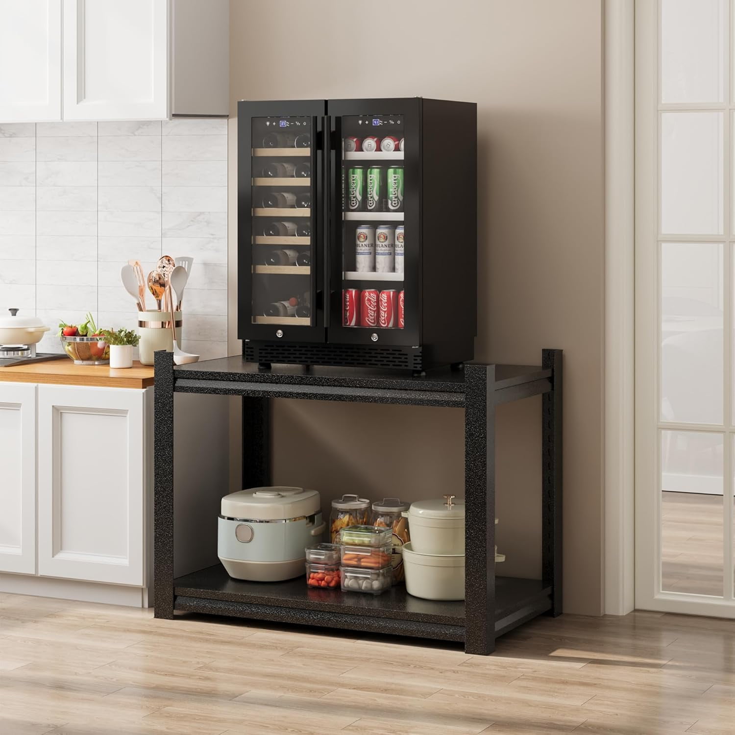 Mini Fridge Stand with Storage,Heavy Duty ini Fridge Shelf 220lbs Mini ...