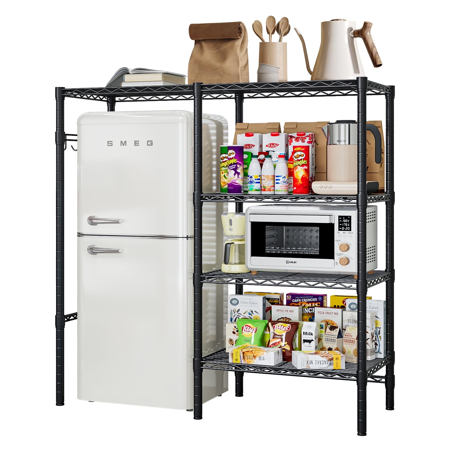 Mini Fridge Stand with Storage for Dorm Microwave Stand Mini Fridge ...