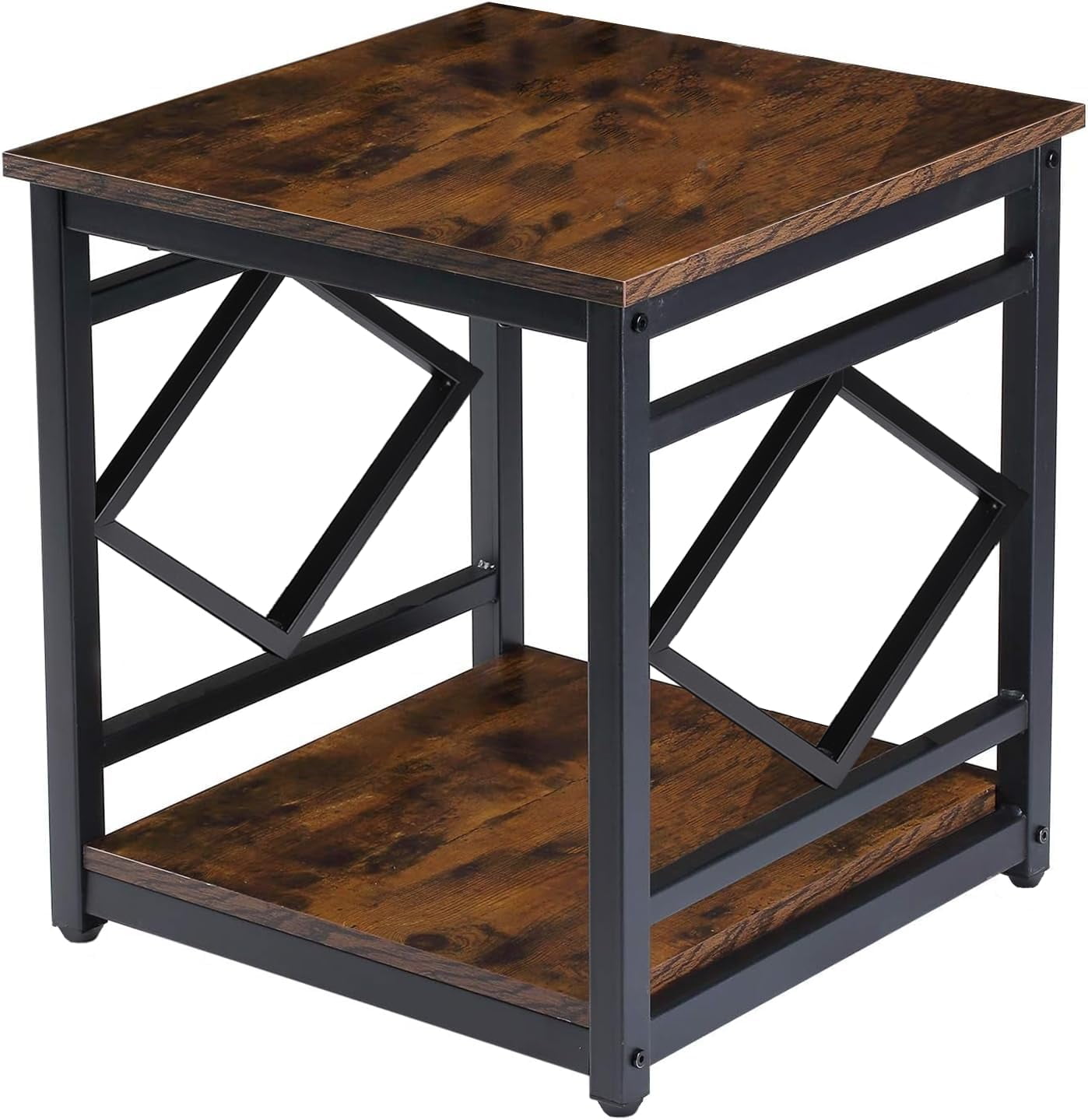 Mini Fridge Table with Storage Industrial End Table Square Bedside ...