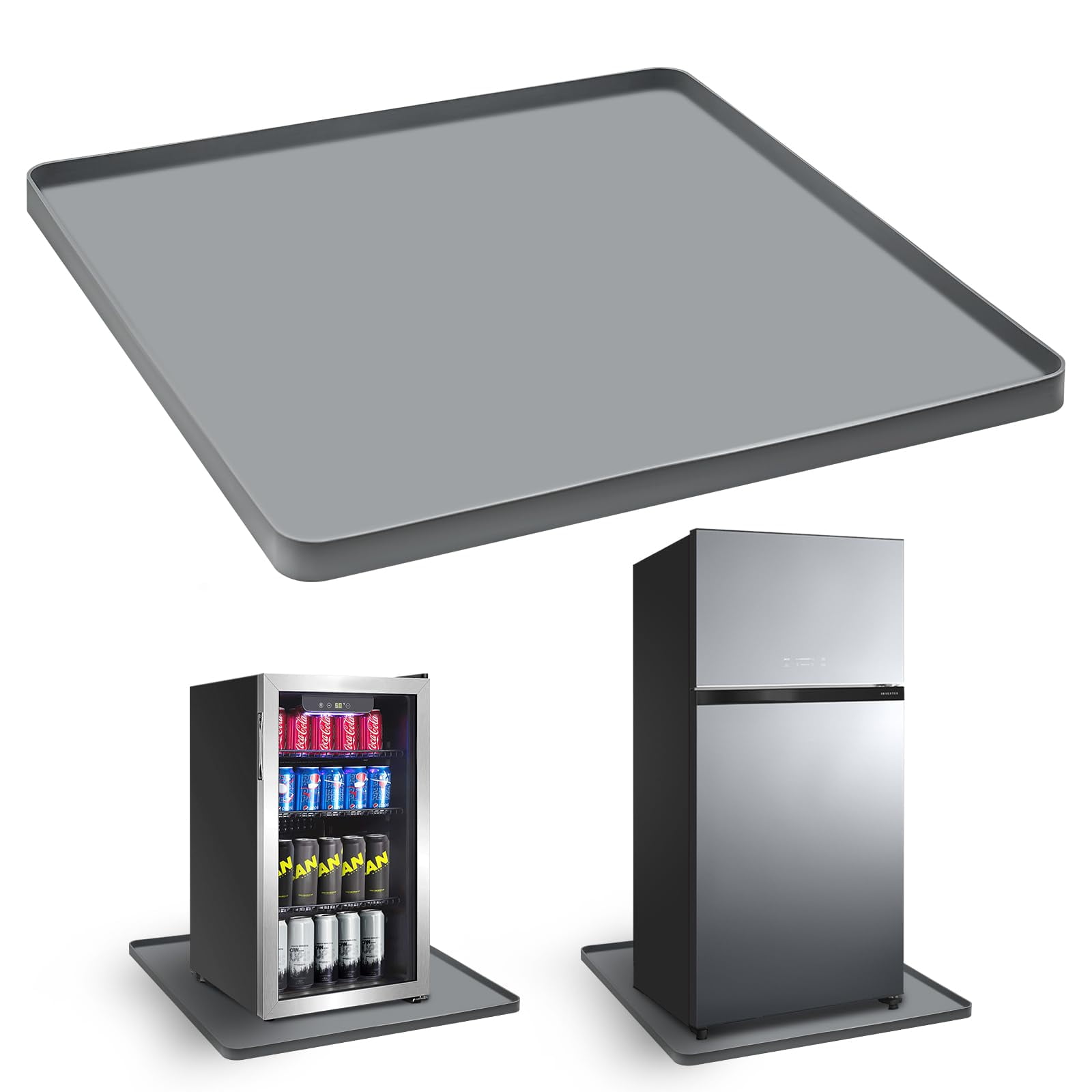 Mini Fridge Tray with Raised Edge, 23.6" x 23.6" Prevent Water Leakage ...