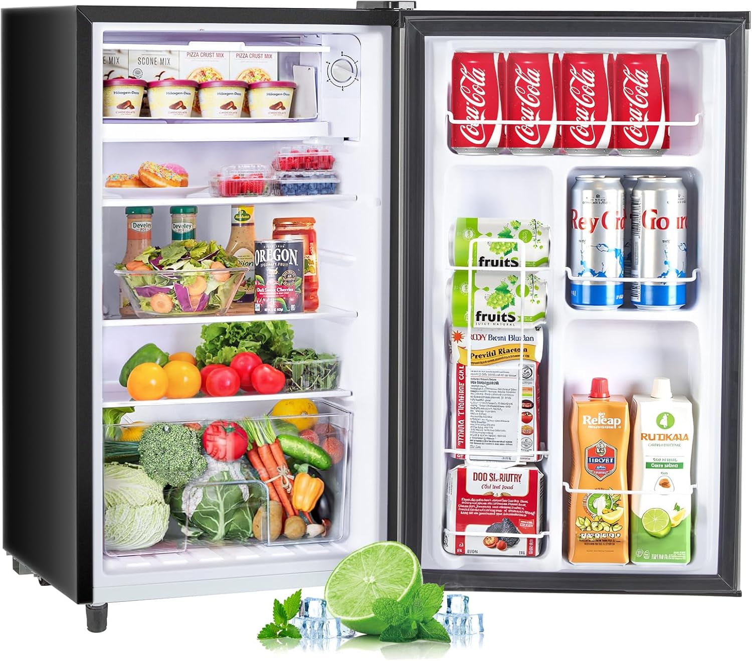 Mini Fridge with Freezer 3.2 Cu.Ft Small Refrigerator for Dorm Bedroom ...