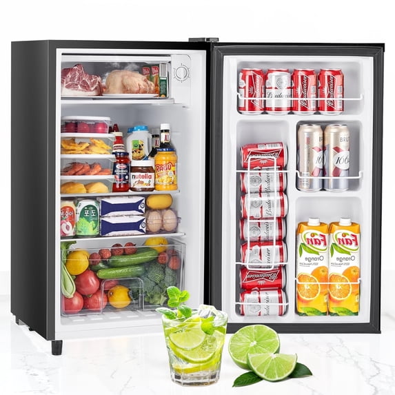 Beddle Mini Fridge with Freezer 3.2 Cu.ft Small Refrigerator for Dorm ...