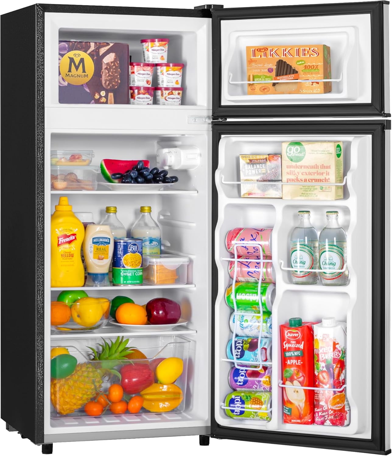 Mini Fridge with Freezer, Small Fridge with 2 Doors for Office, Kitchen ...