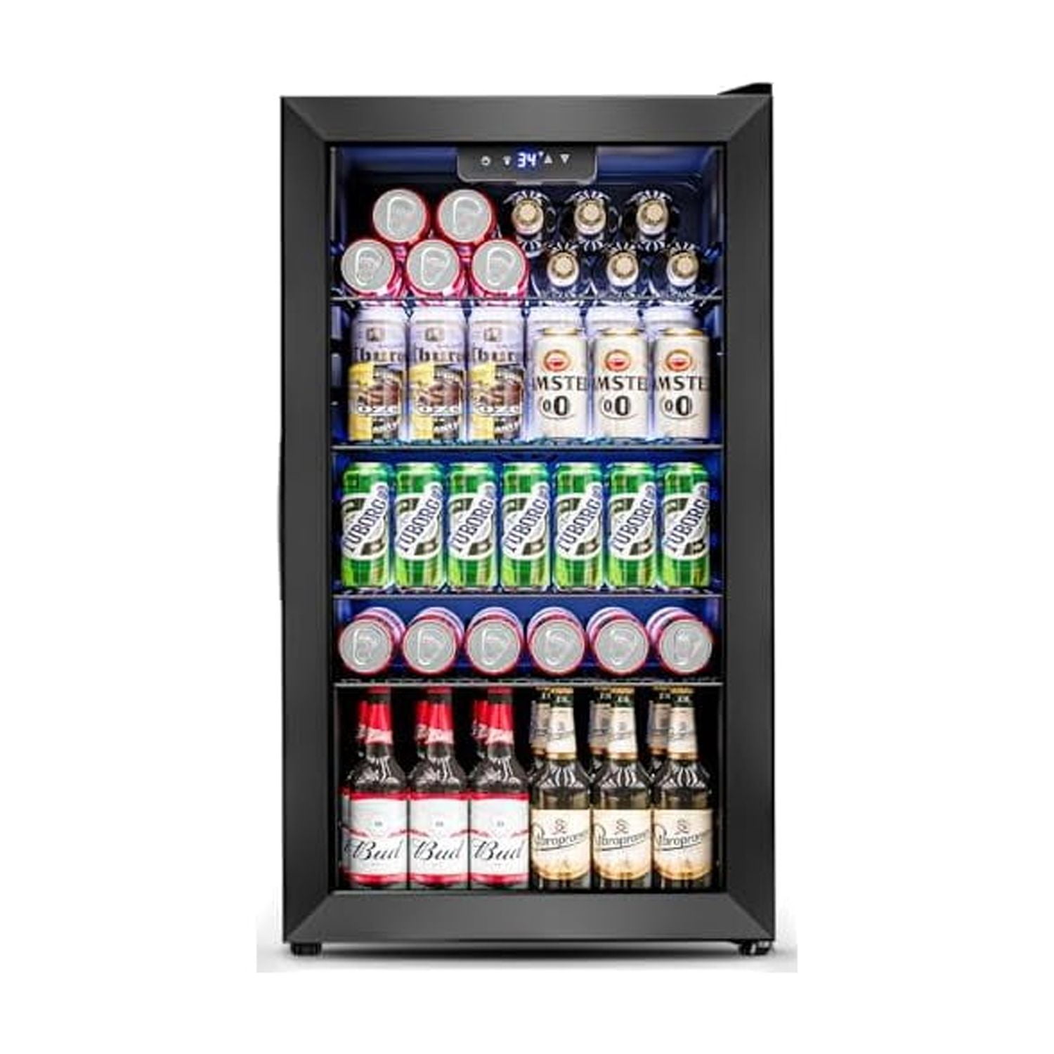 Mini Fridge with Glass Door - Beverage Refrigerator Cooler - Walmart.com
