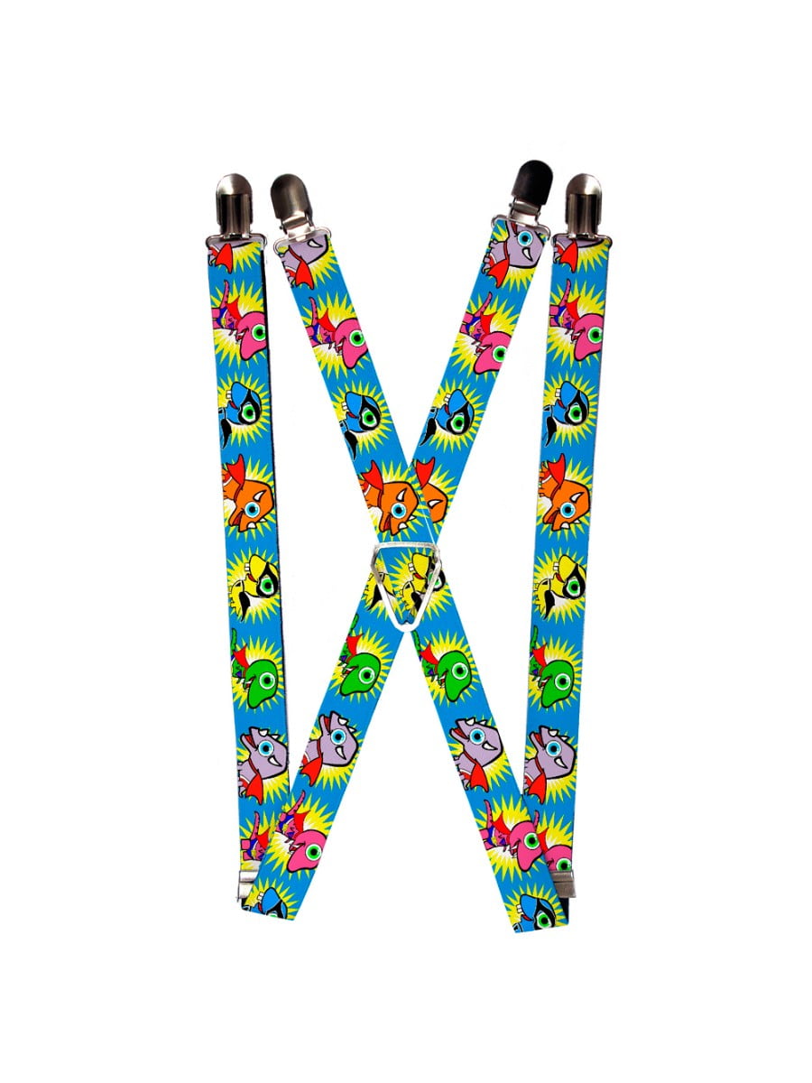 Mini Friendly Cute Smiling Dinosaur Characters on Blue Suspenders ...