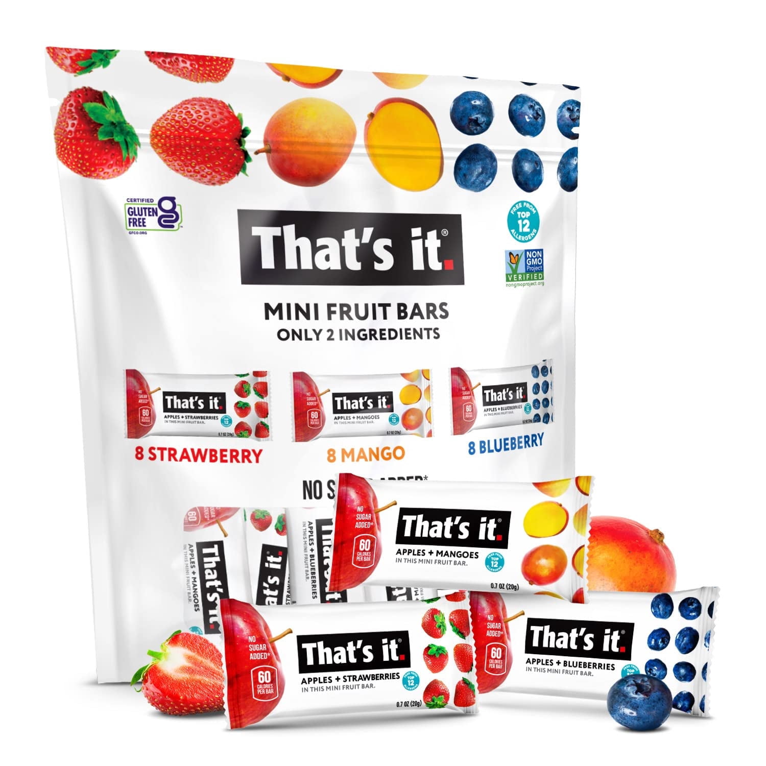 That's it. Mini Fruit Bars, No Sugar Added, Vegan, Gluten Free, Variety ...