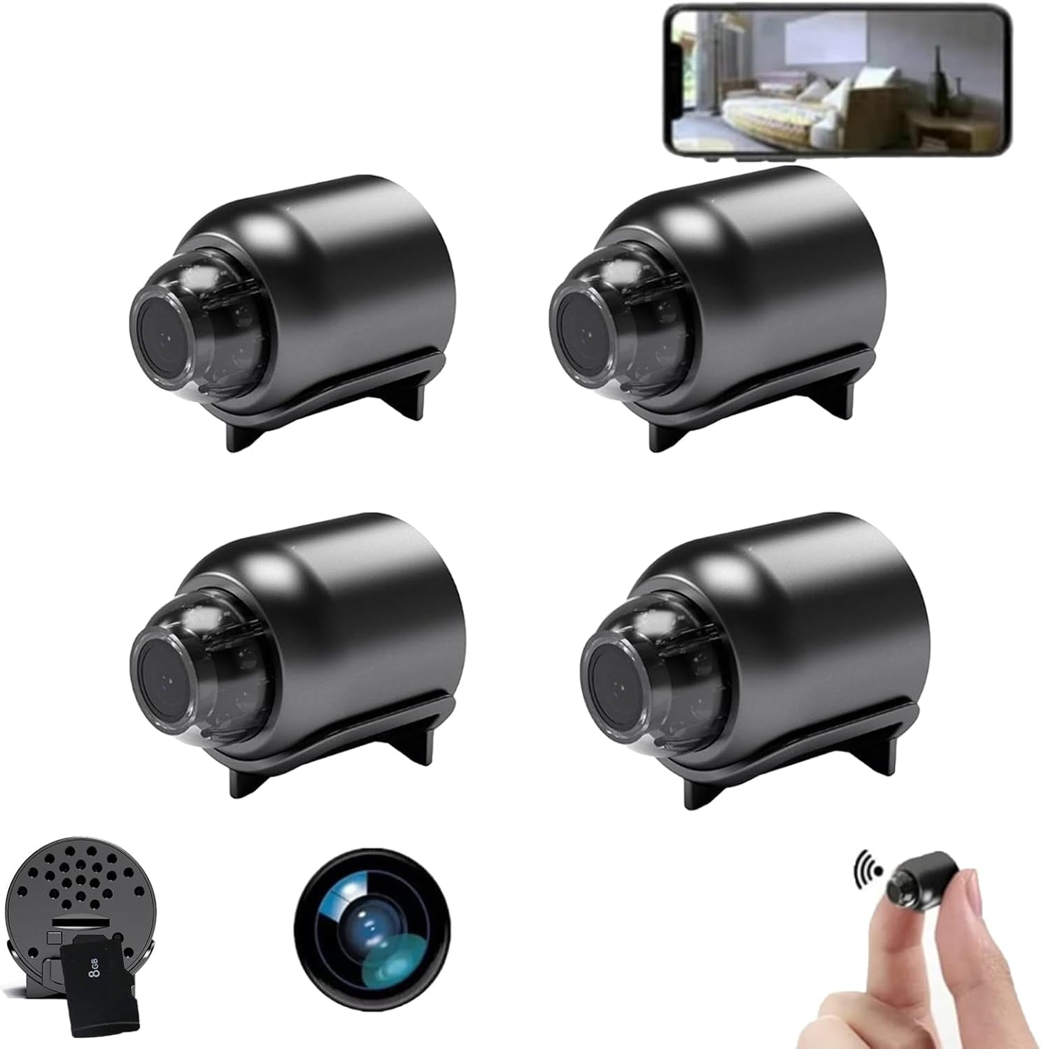 Mini Full HD Security Camera,4G Wireless WiFi Camera HD, Cat Eye ...