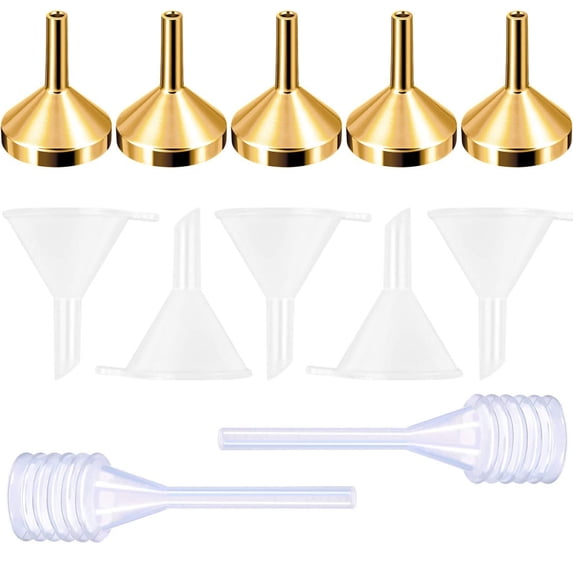 Mini Funnel 12-Pcs Narrow Neck Perfume Funnel Polyethylene Small Funnel ...