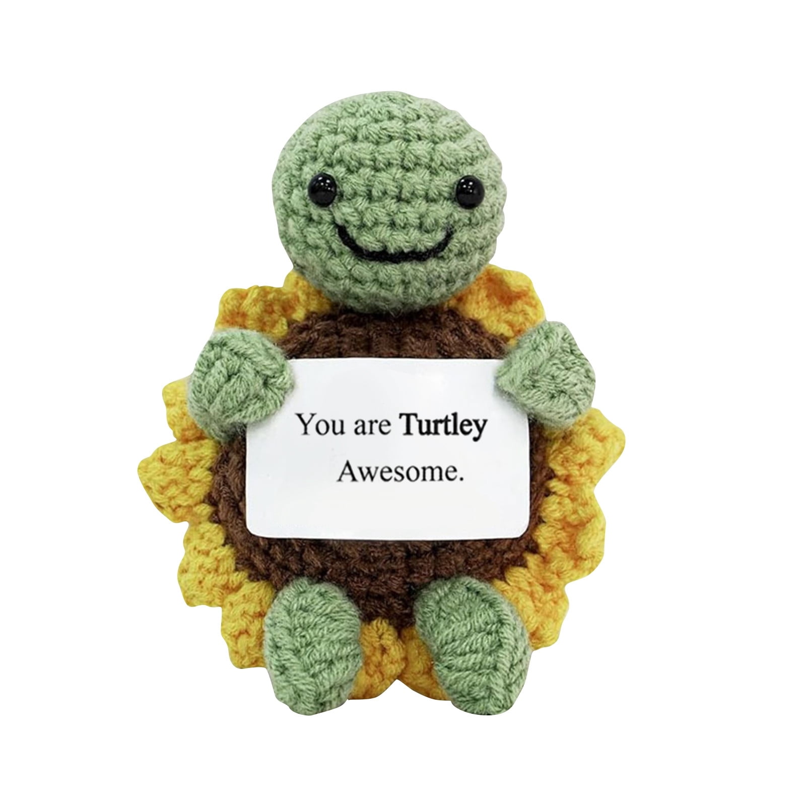 Mini Funny Knitted Turtle, 3.94 Inch Positive Turtle Doll Crochet Gifts ...