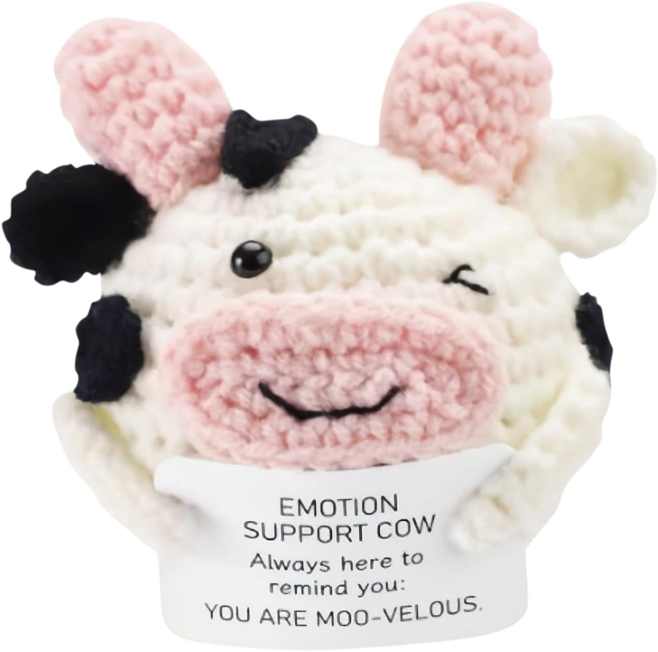 Mini Funny Positive Crochet Cow Gifts - Emotional Inspirational Support ...