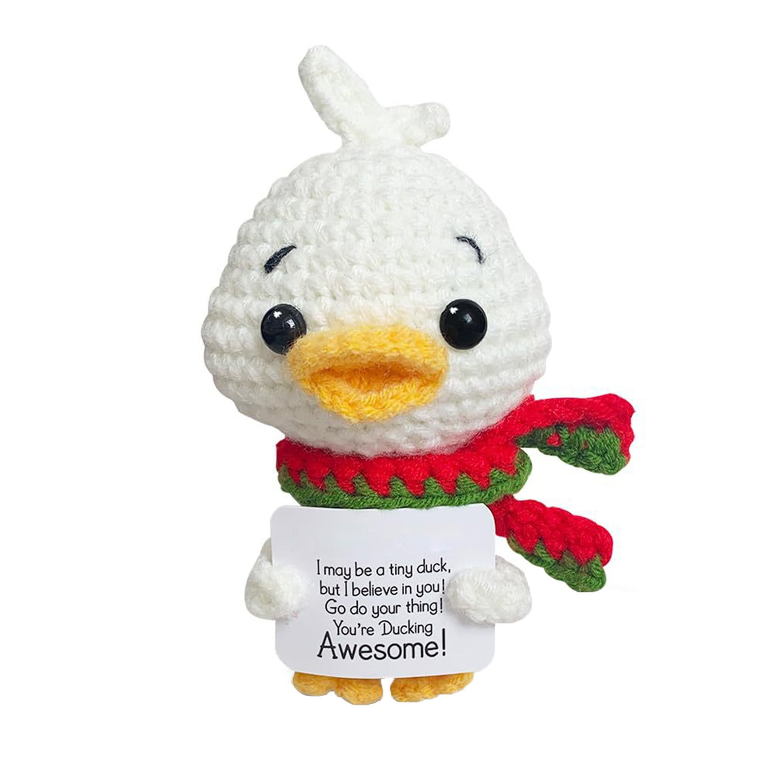 Mini Funny Positive Duck, 2.76" Creative Wool Pocket Knitted Duck Toy ...