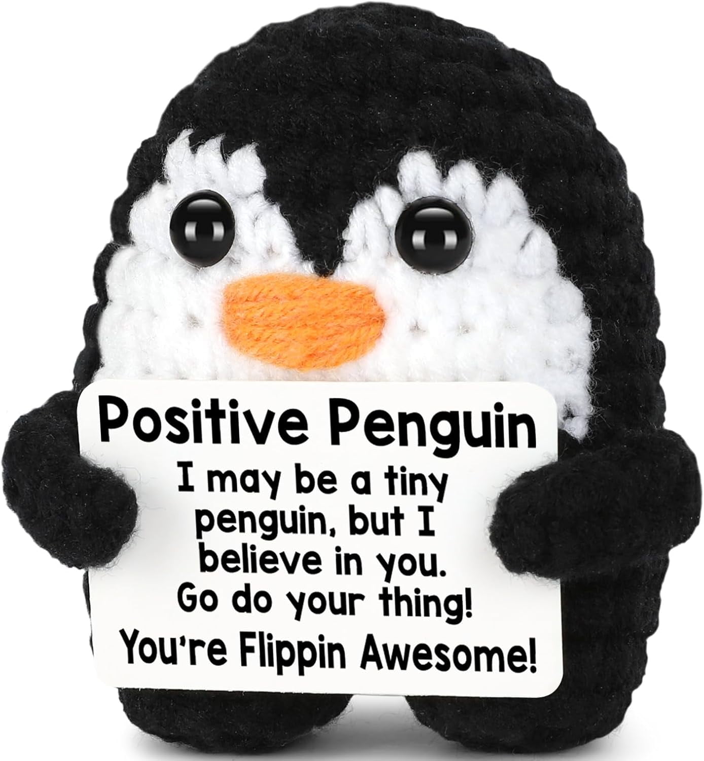 Mini Funny Positive Penguin Gifts, Inspirational Handmade Crochet ...