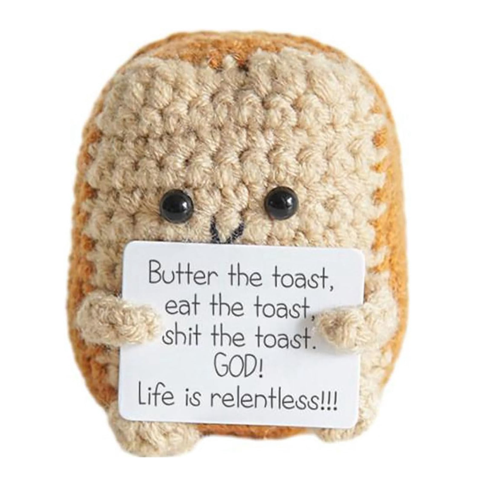 Mini Funny Positive Potato, Knitted Potato Toy with Positive Card ...