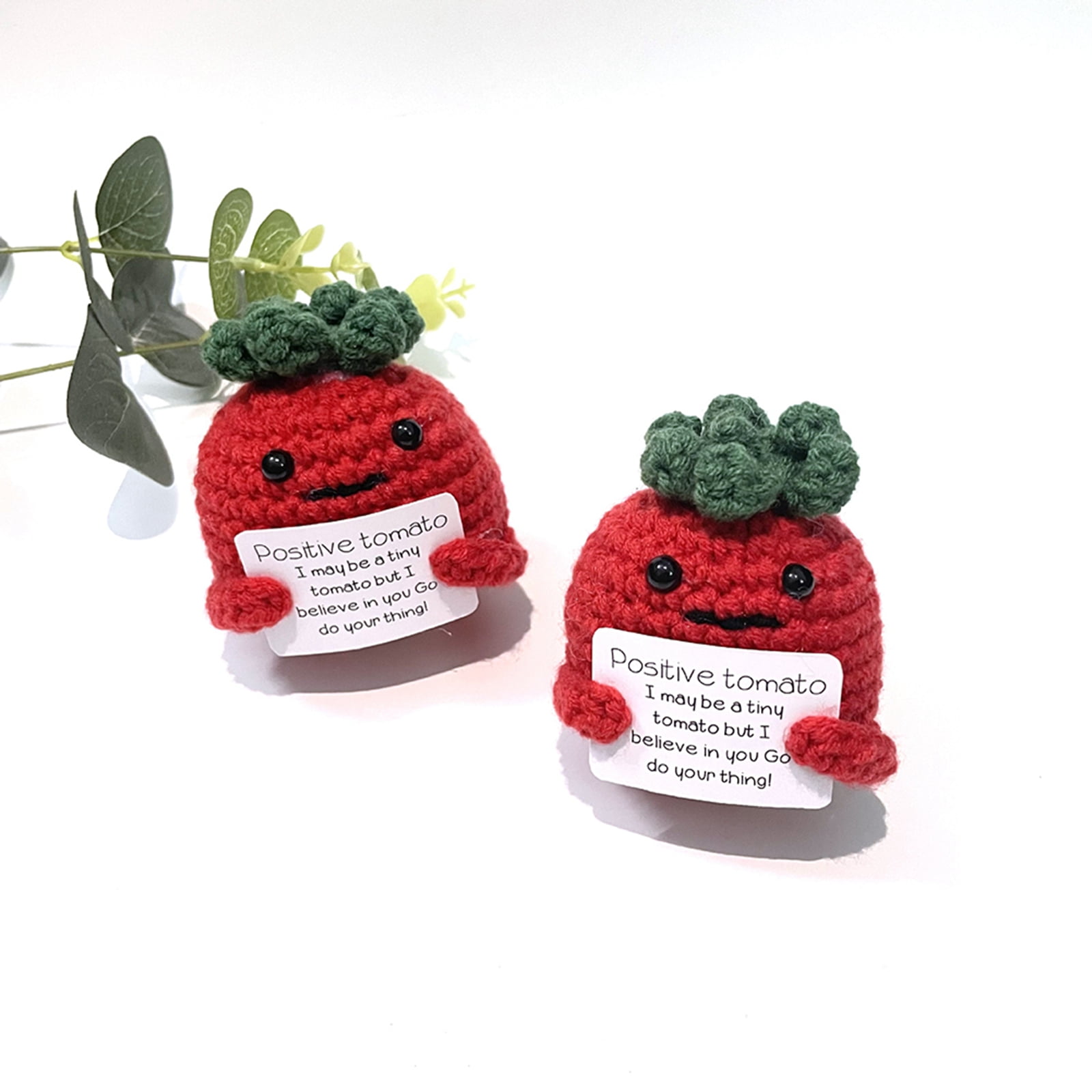 Mini Funny Positive Potato, Knitted Potato Toy with Positive Card ...