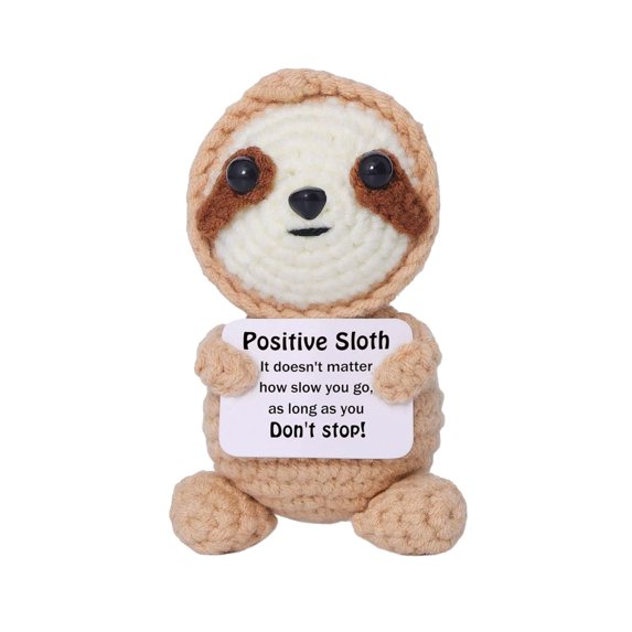 Mini Funny Positive Sloth Knitted Wool Crochet Doll Plush Toy With ...