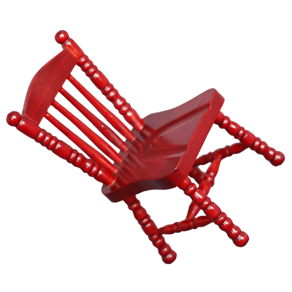 Mini Furniture Simulated Backrest Chair Classic Solid Wood Dining Chair ...