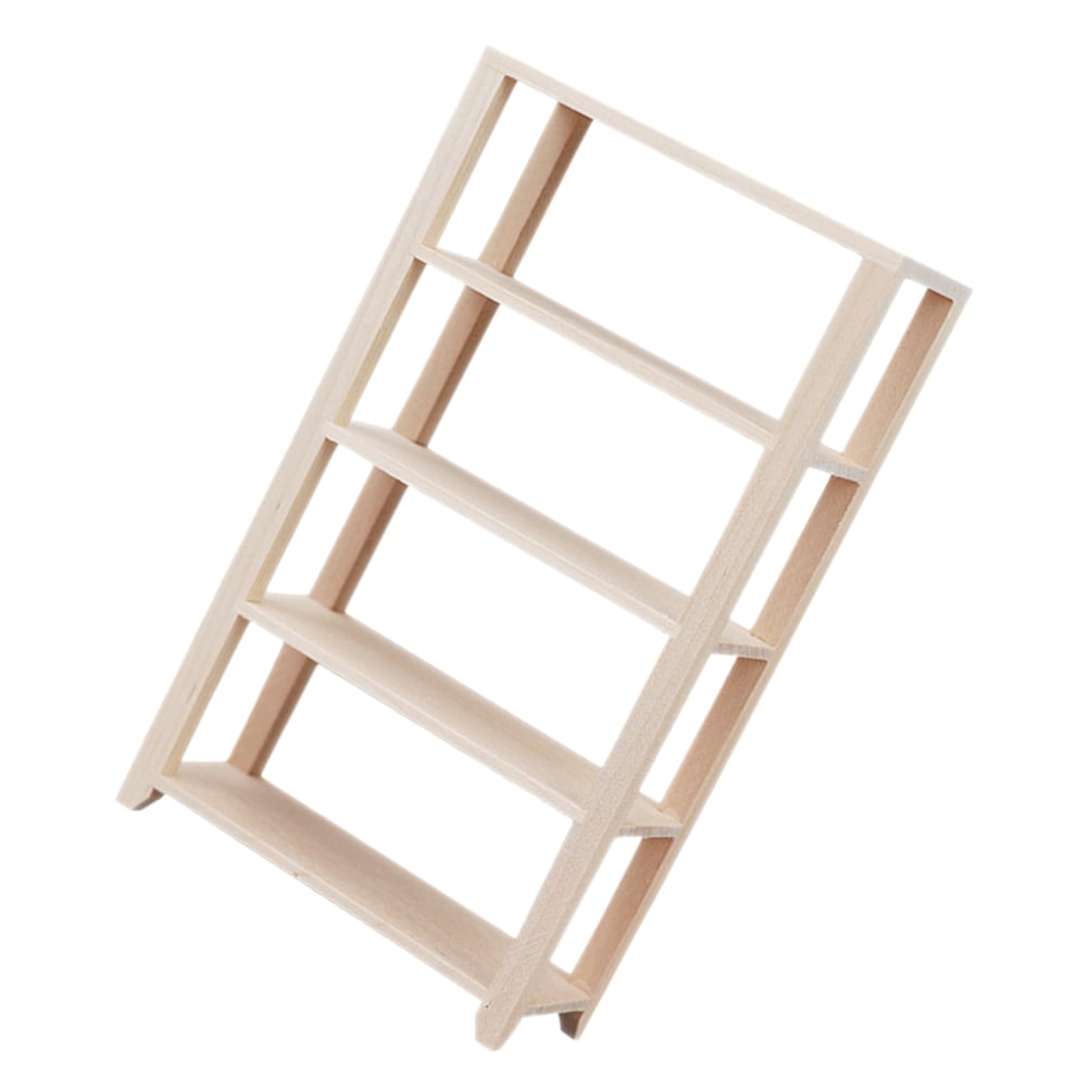 Mini Furniture Wood Display Rack Simulation Bookshelf Doll House ...