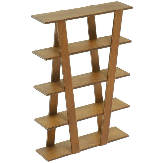 Mini Furniture Wood Display Rack Simulation Bookshelf Doll House ...