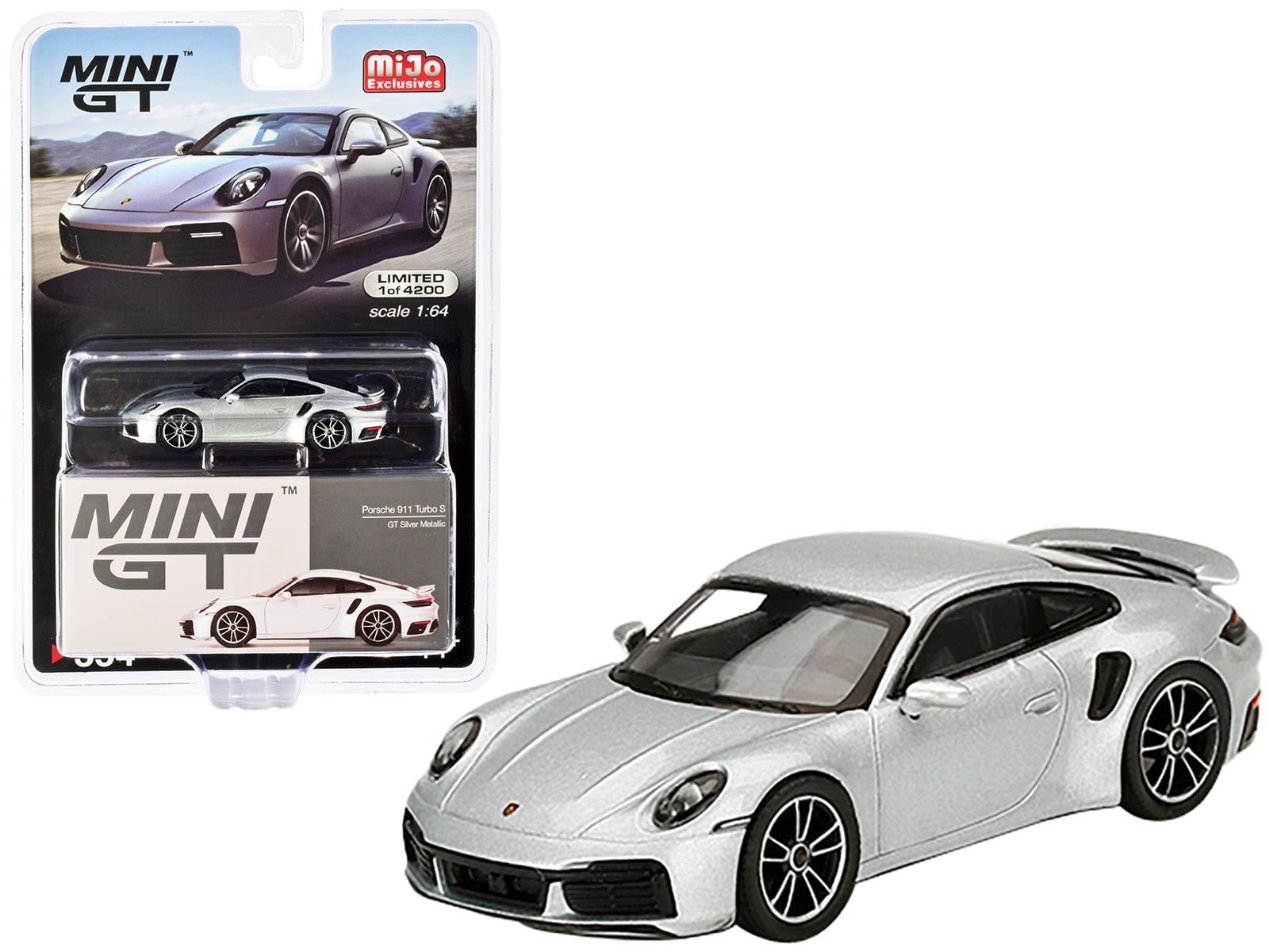 Mini GT MiJo Exclusive Porsche 911 Turbo S GT Silver Metallic - Walmart.com