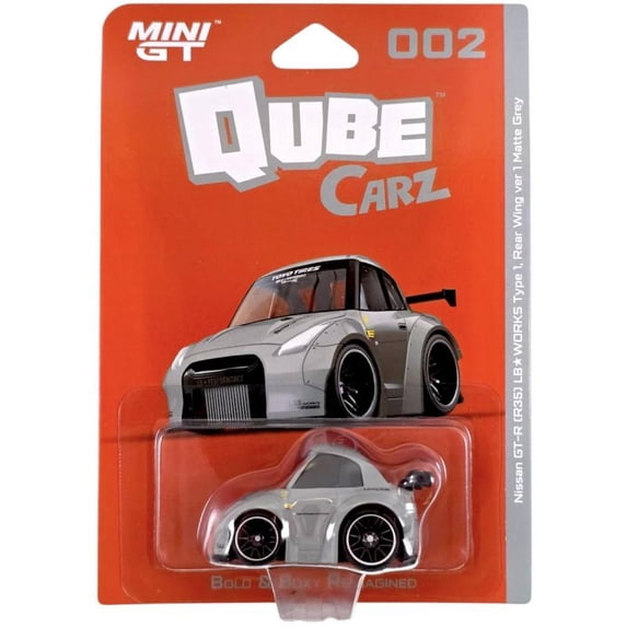 Mini GT Qube Carz Nissan GT-R R35 LB Works Type 1 Rear Wing Ver 1 Matte ...