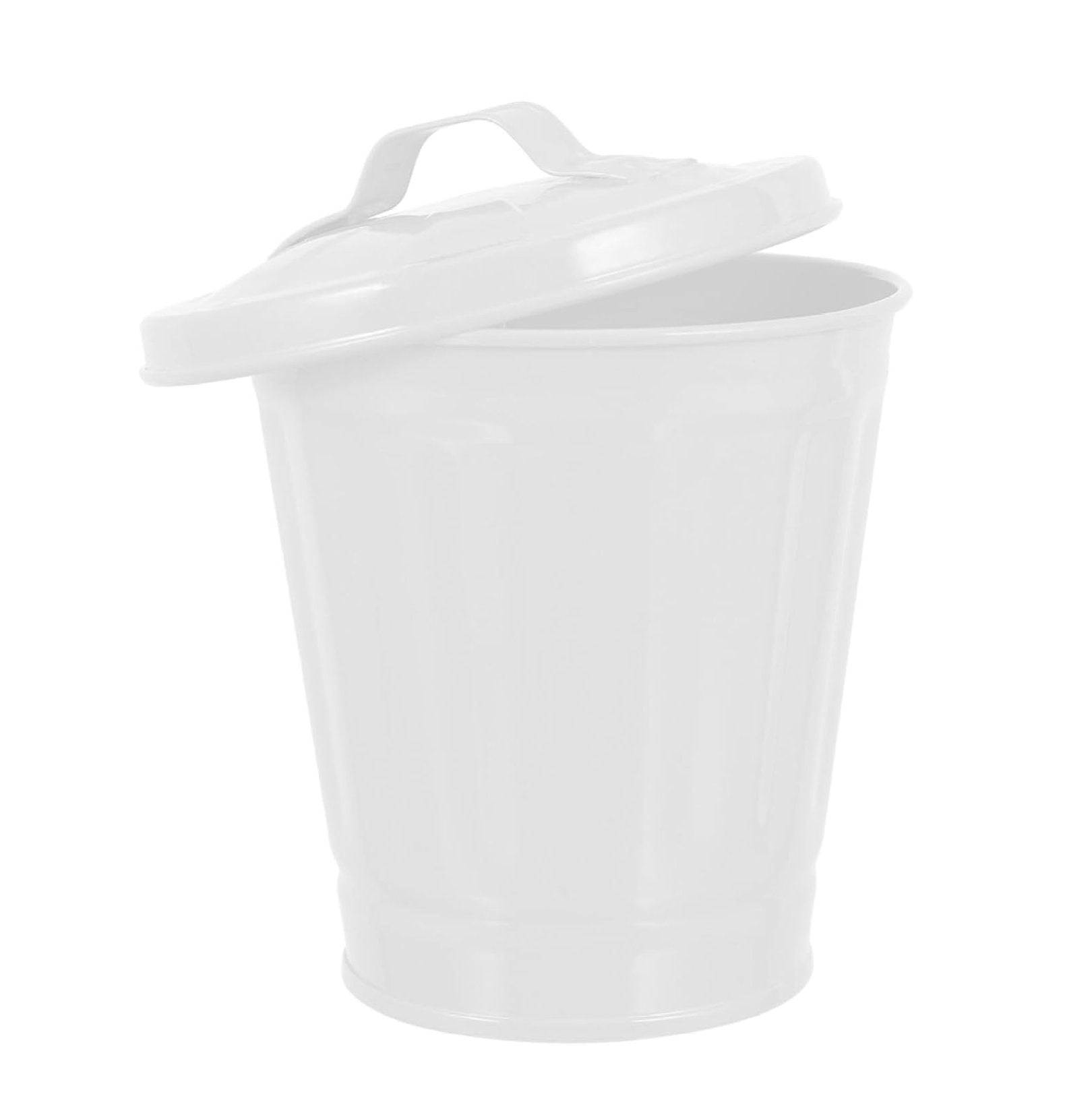Mini Galvanized Trash Can Metal Bucket with Lid Small Wastebasket Tiny ...