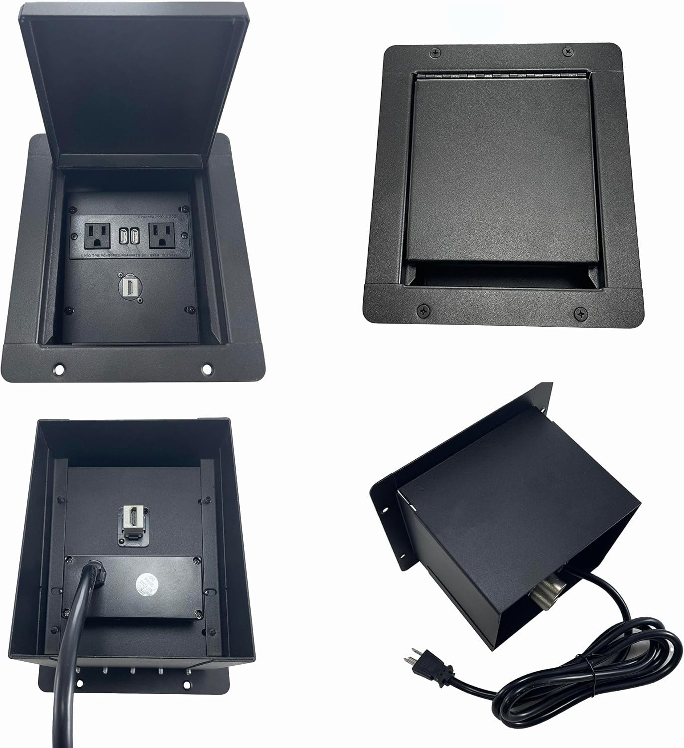 Mini Gap LID Feed-Thru RECESSED Stage Pocket/Floor Box w/ 1 Wired AC 1 ...