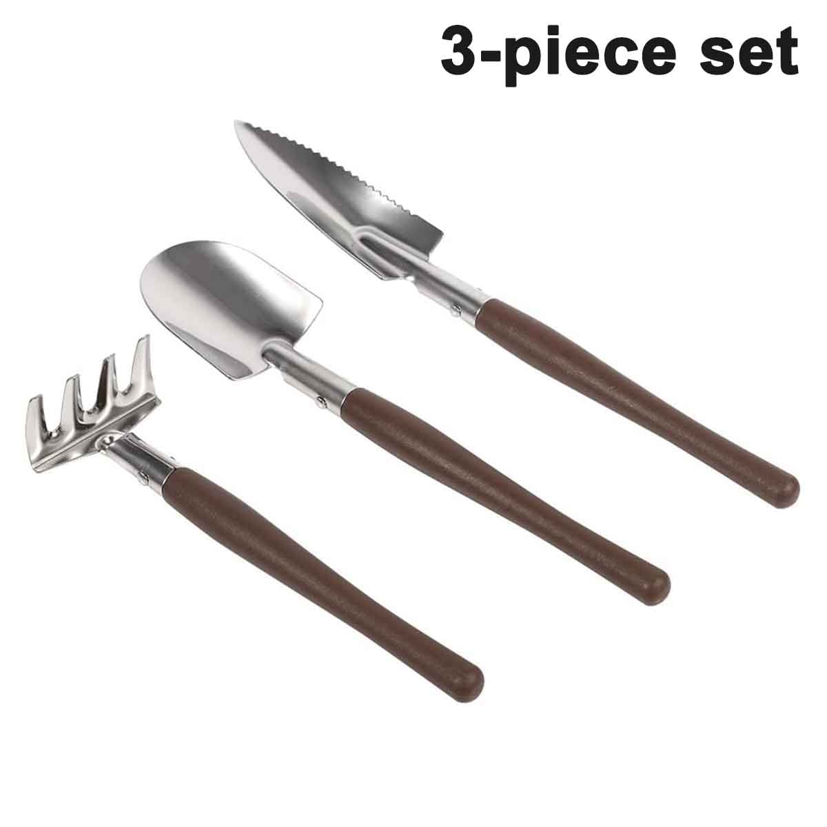 Mini Garden Tools Set of 3, Succulent Plants Tools Wood Handle Rake ...