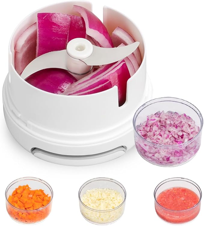 Mini Garlic Chopper Manual Food Processor Protable Pull String ...