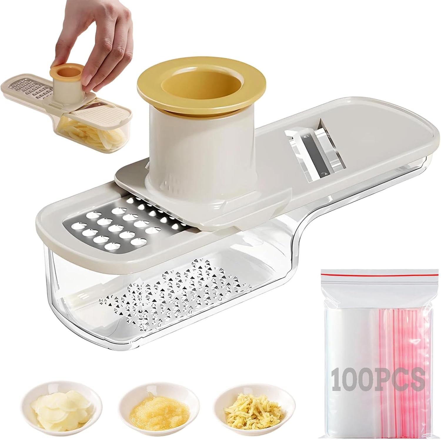 Mini Garlic Grinder, Multifunctional Garlic Grinder & Mandoline Slicer ...