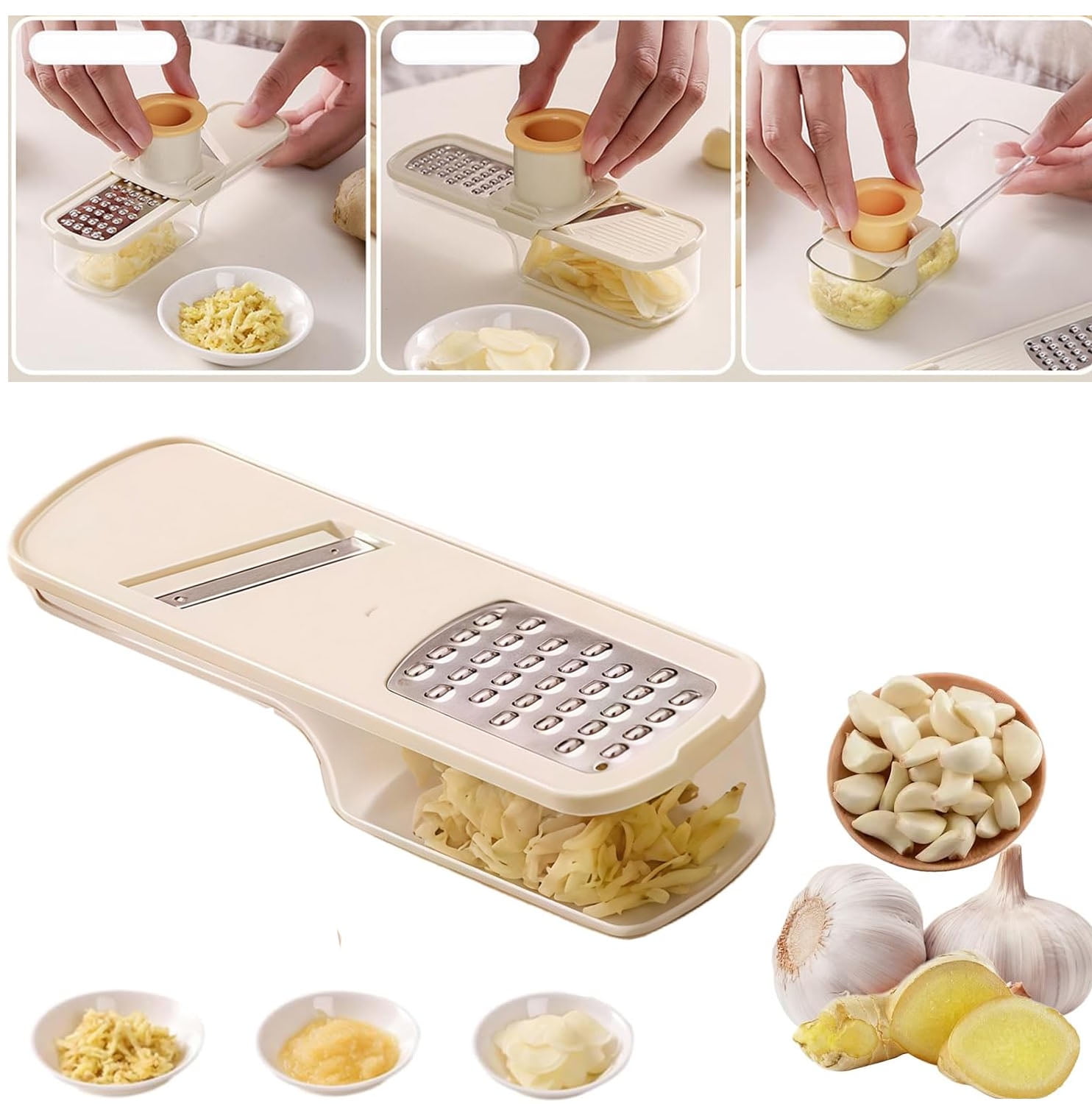 Mini Garlic Grinder,Multifunctional Garlics Grinder Slicer,Garlic ...