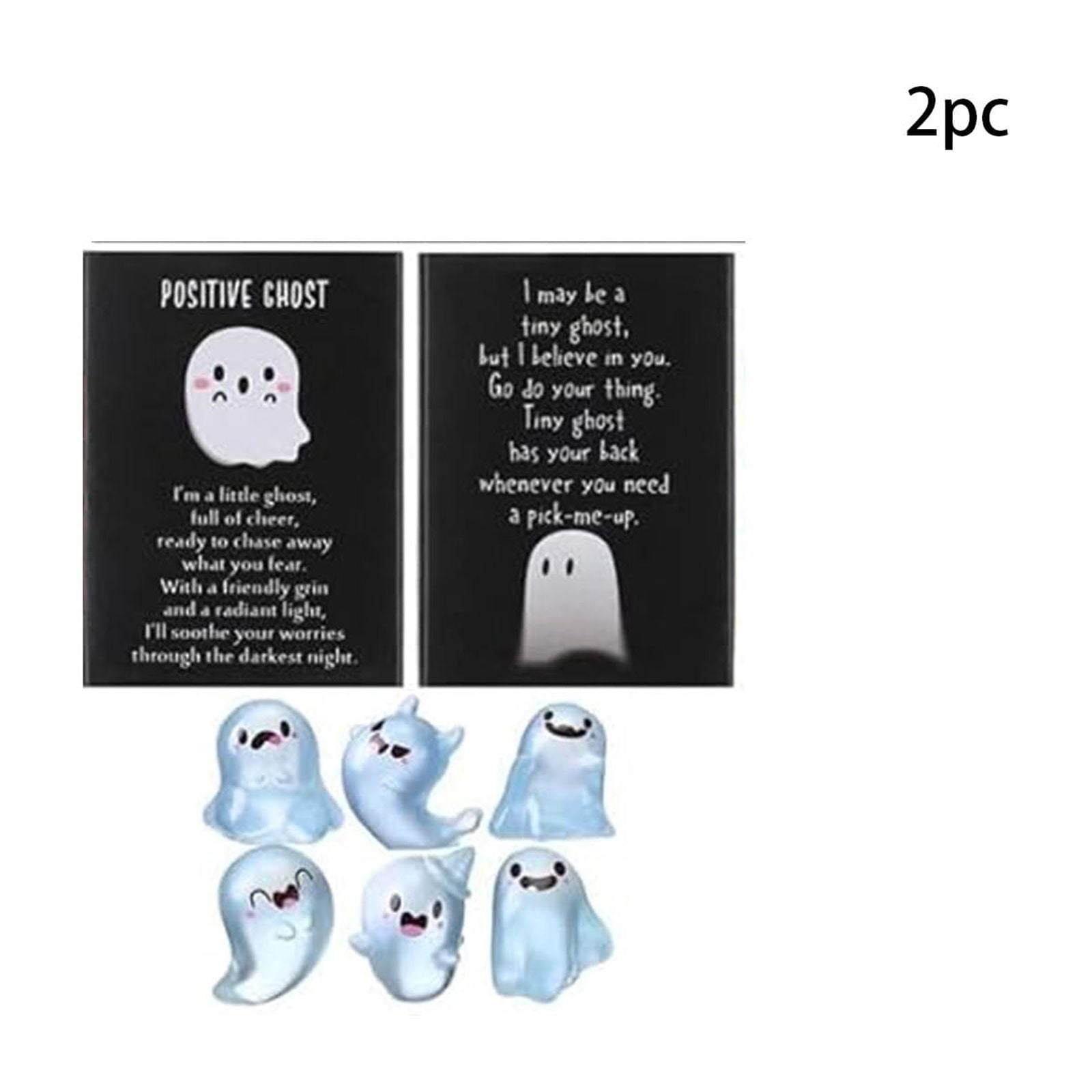 Mini Ghost Figurine Set 6 Cute And Funny Shapes Luminous Halloween ...