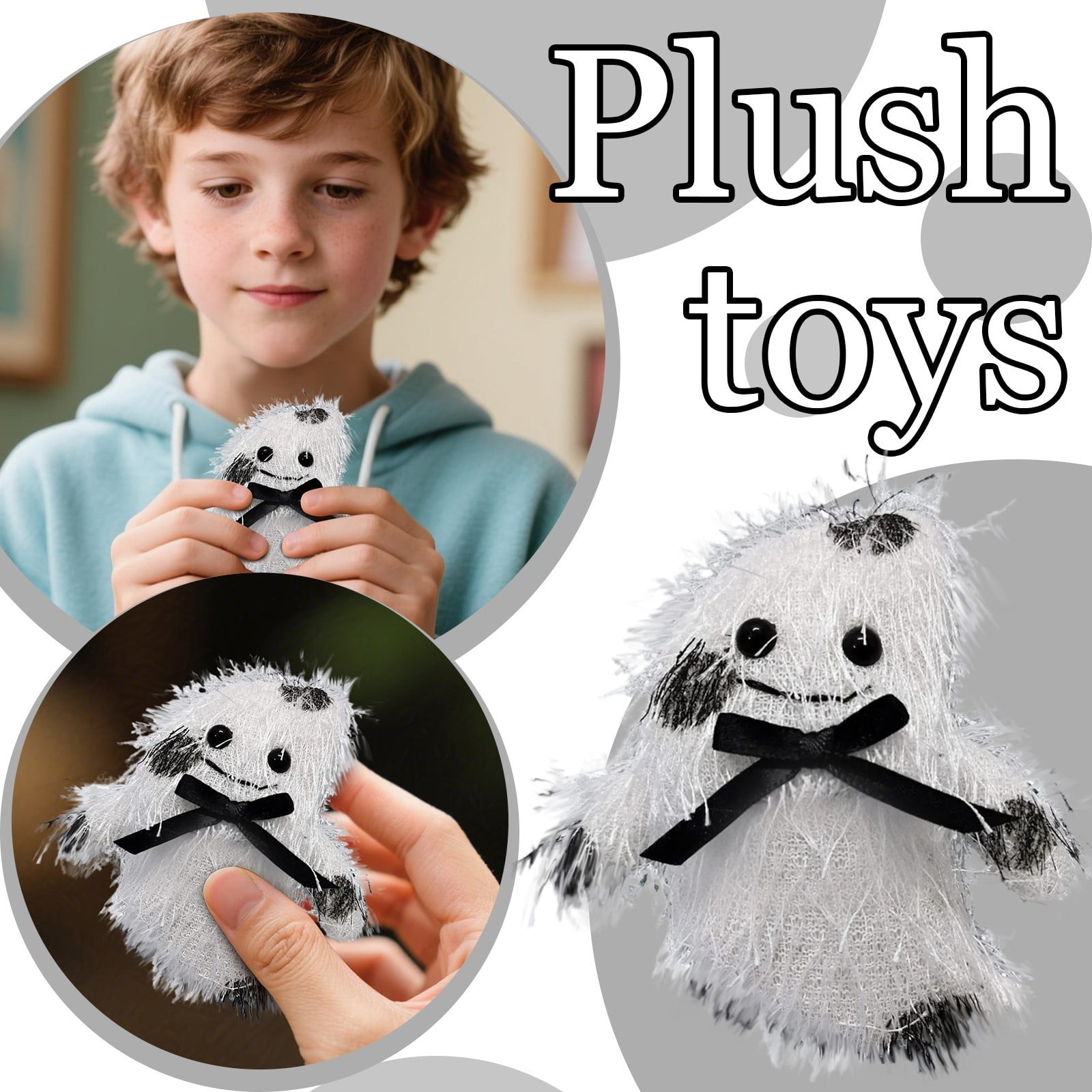 Mini Ghost Plush Gothic Rag Doll, 4-Inch Creepy Cute Pocket Toy with ...