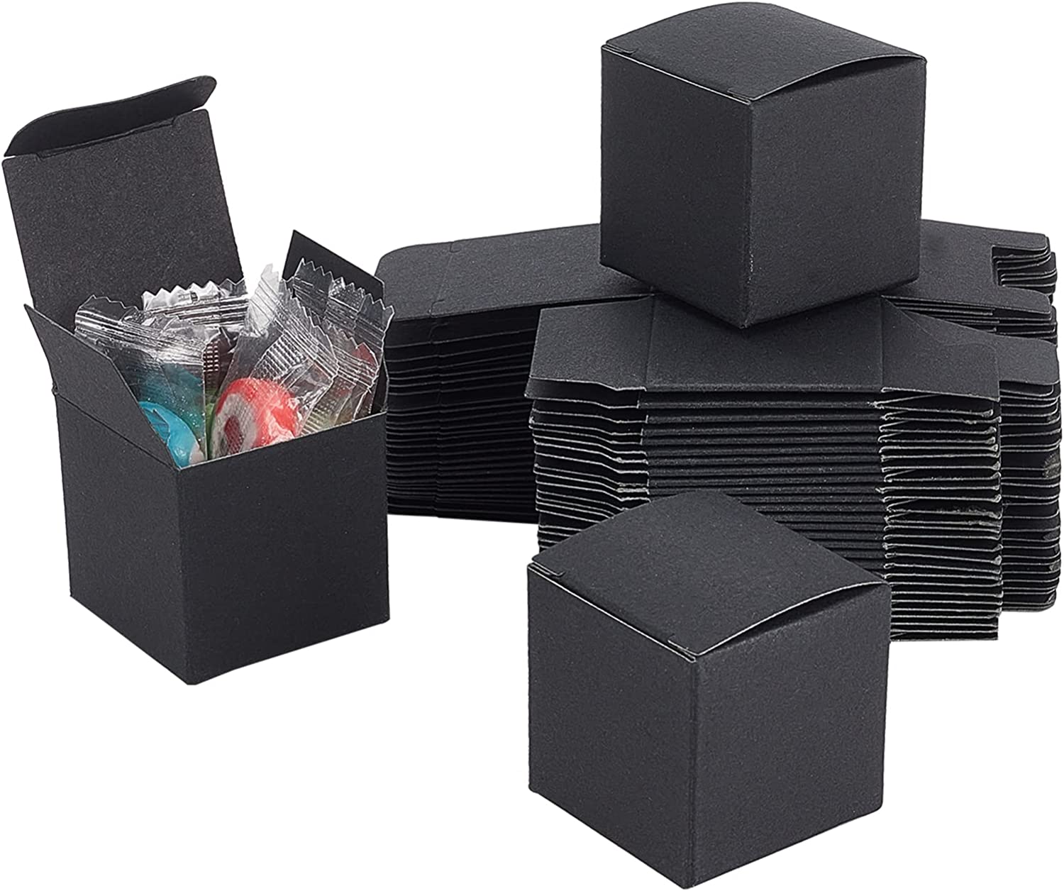Mini Gift Box 30 Pack Black Kraft Paper Box 1.57 Inch Favor Box Fold ...