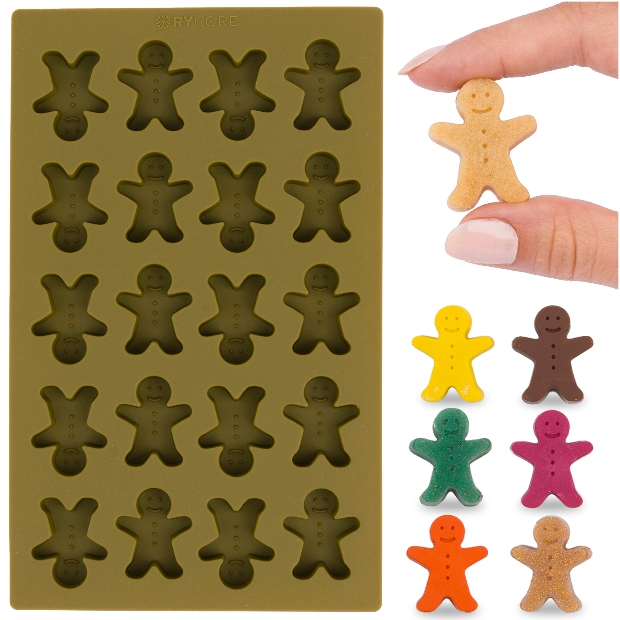 Group Vertical Mini Gingerbread Man Silicone Mold, Baking Chocolates ...
