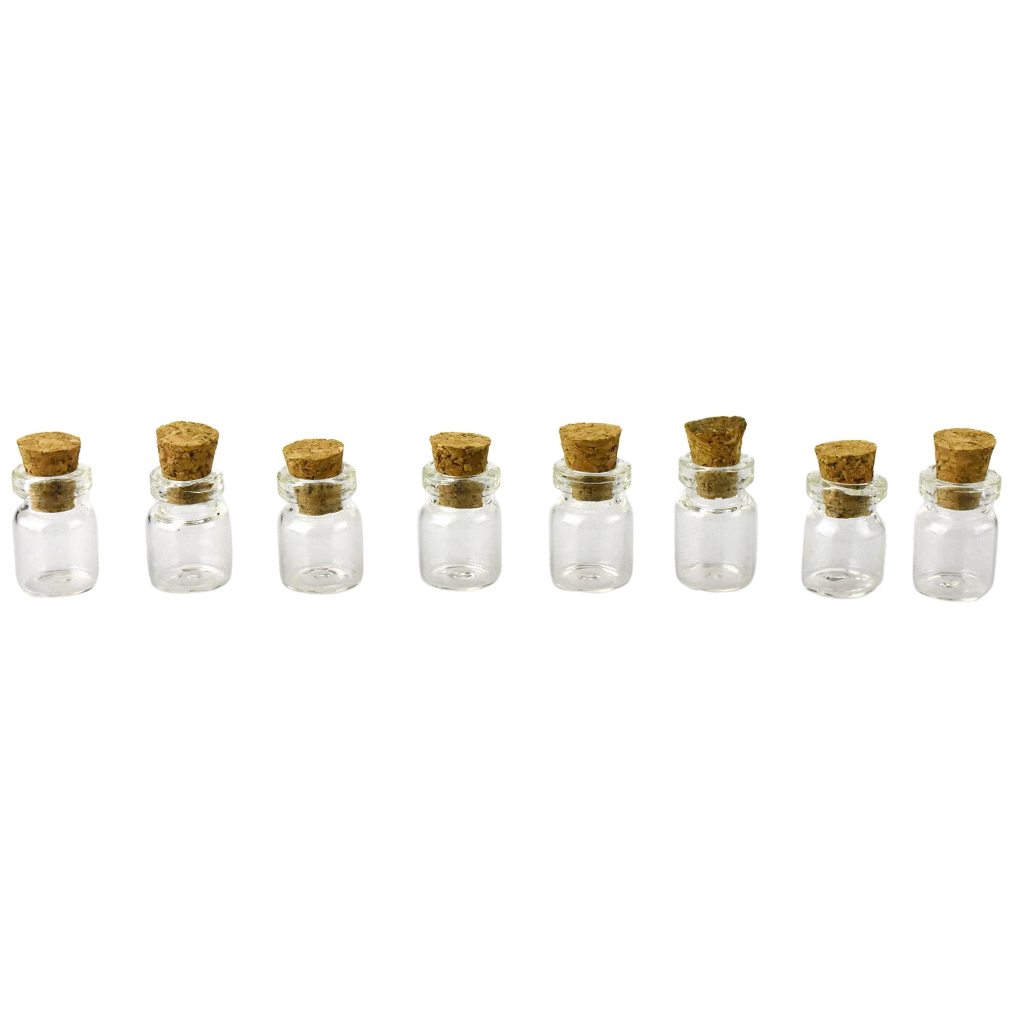 Mini Glass Bottles with Cork Lid, 7/8-inch, 8-count, Clear - Walmart.com