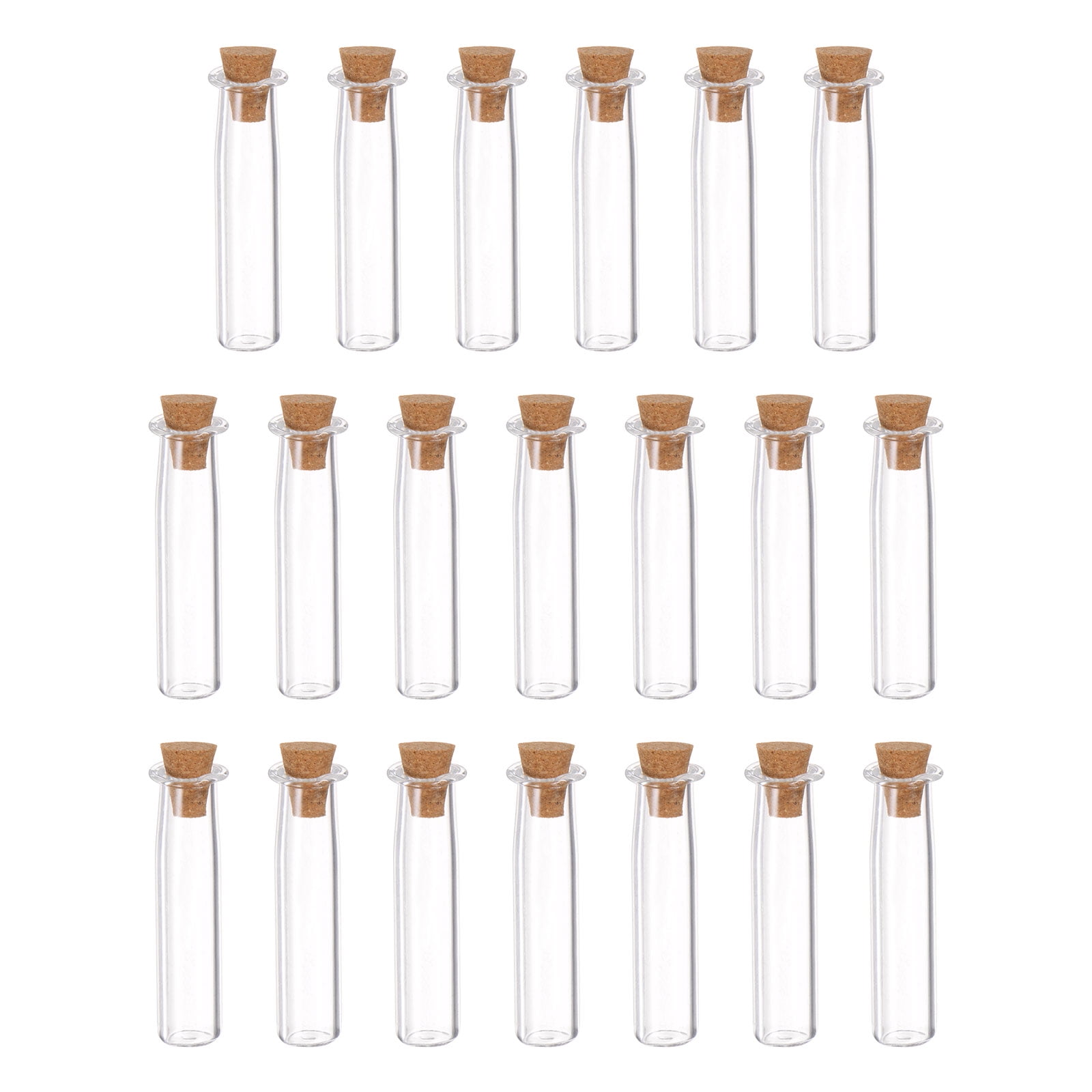 Mini Glass Bottles with Cork Long Bottle Shape Wishing Bottle, 20 ...