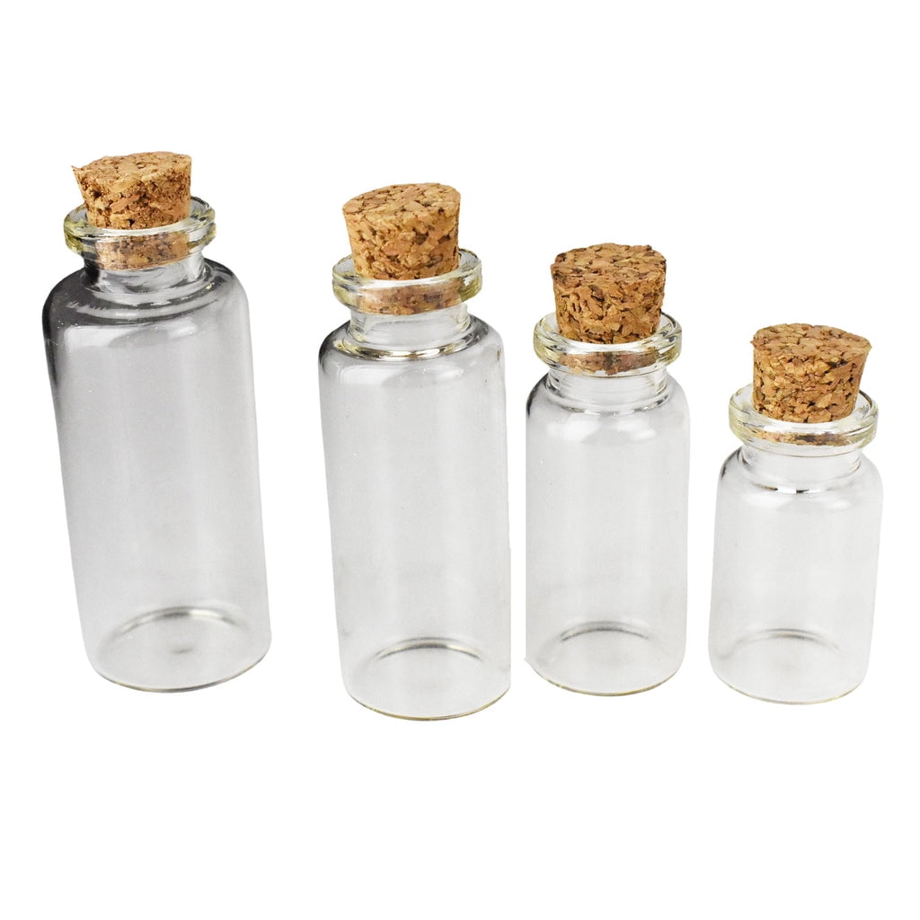 Mini Glass Container Bottles, Assorted Sizes, 4-Piece - Walmart ...