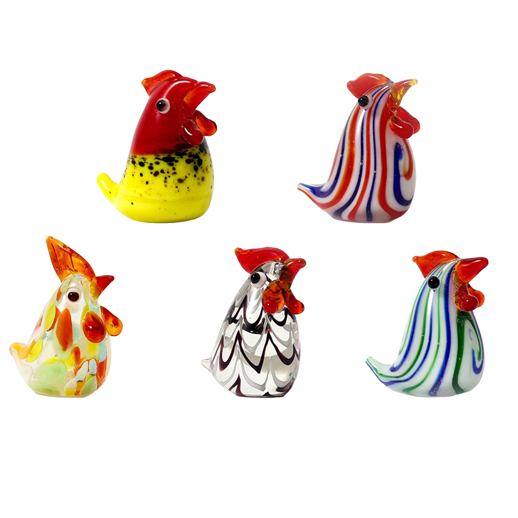 Mini Glass Rooster Collectible Art - Glass Blown Rooster Collectible ...