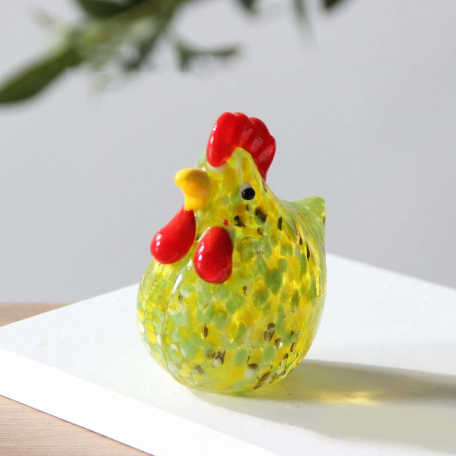 Mini Glass Rooster Figurine - Art Blown Mini Chicken Decor, Handmade ...