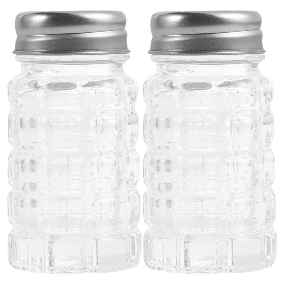 Mini Glass Sprinkler Jar Salt Shakers Container Multifunction Stainless ...