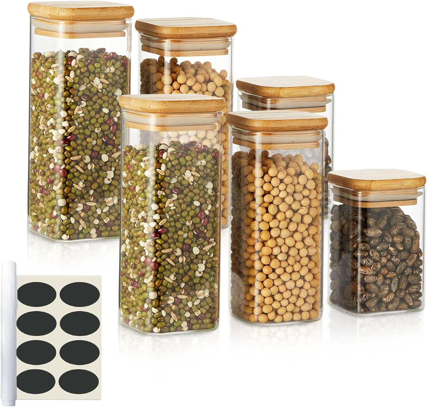 Mini Glass Storage Containers with Lids - Small Air Tight Spice Jars ...